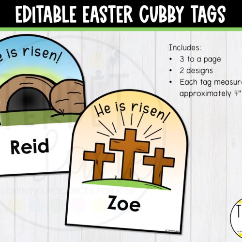 Editable Christian Easter Cubby Tags | Locker Labels - Classful