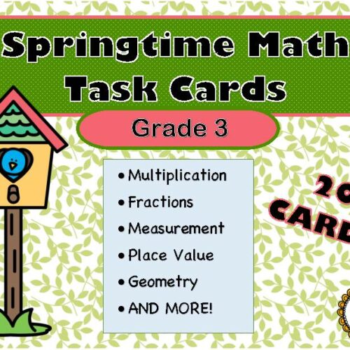 Grade 3 Springtime Math Task Cards - Classful