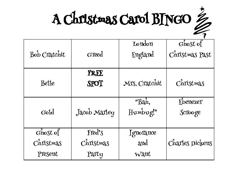 A Christmas Carol BINGO Game - Classful