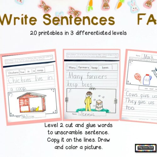 Sentence Writing | Farm Scrambled Sentences - Classful