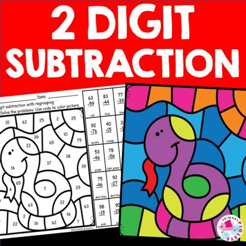 COLOR BY NUMBER | COLOR BY CODE | 2 DIGIT SUBTRACTION WITH REGROUPING ...