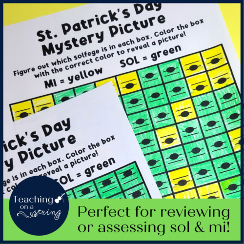 St. Patrick's Day Color By Solfege Sol Mi Review Activity for ...
