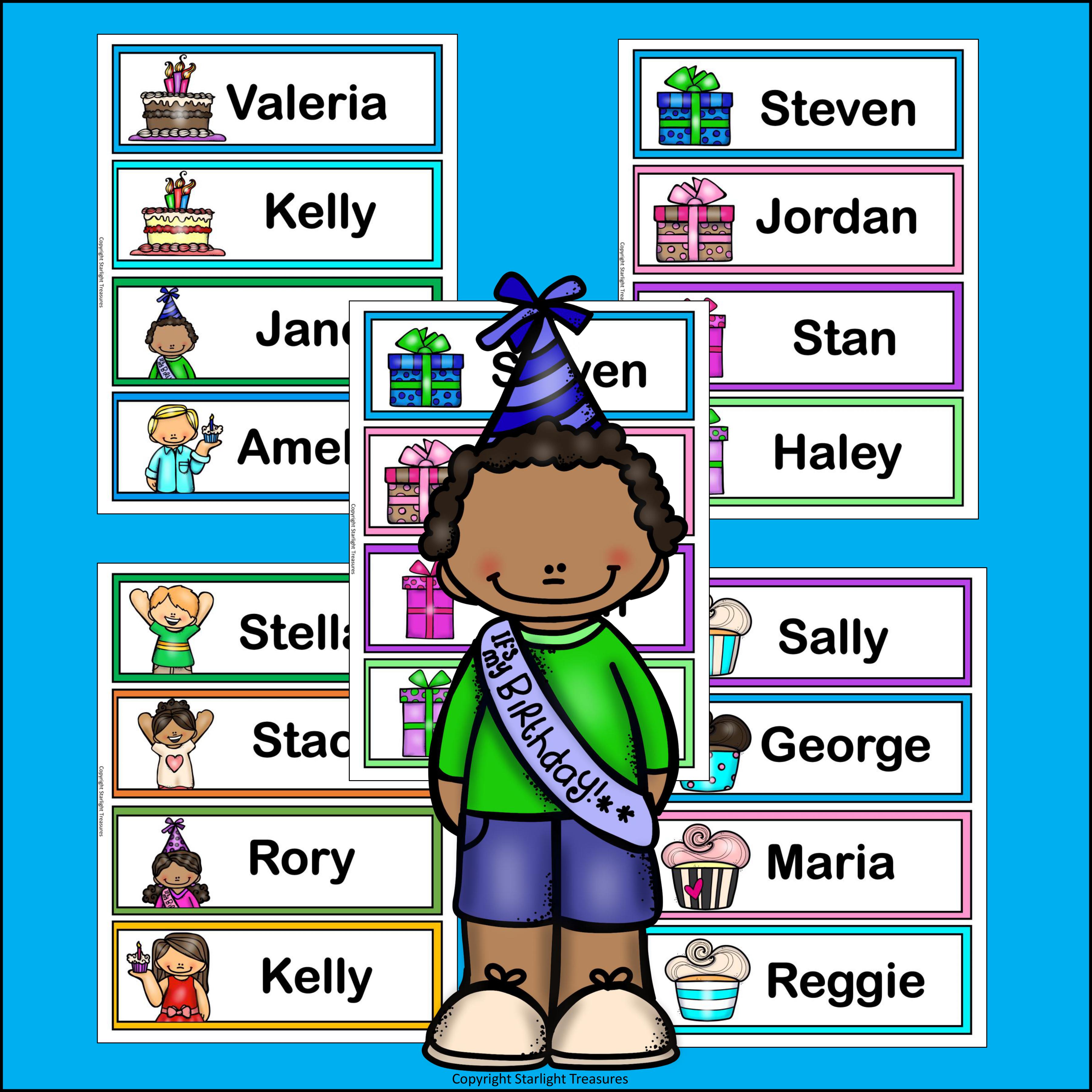 Birthday Desk Name Tags - Editable Name Tags - Classful