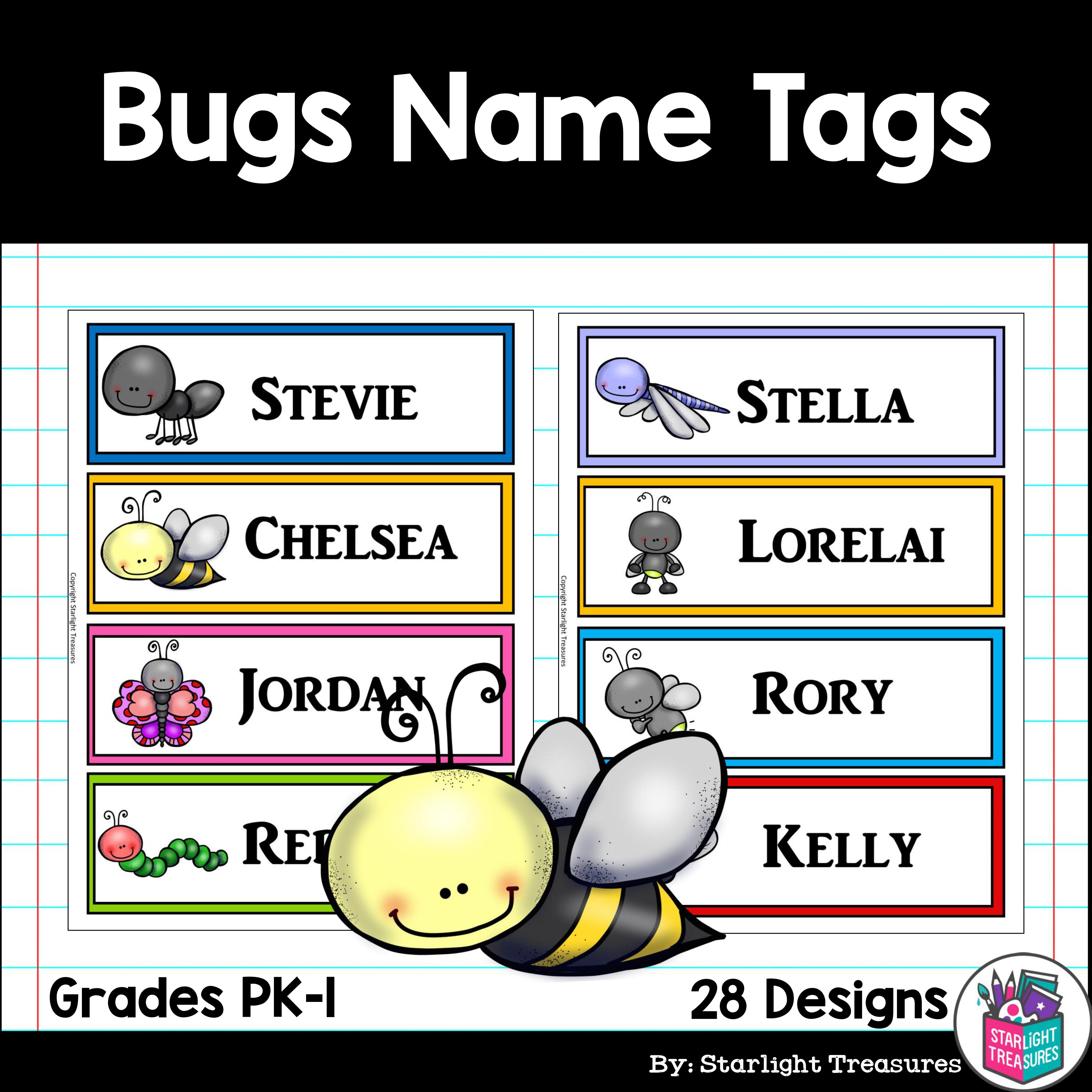 Bugs Desk Name Tags - Editable Name Tags - Classful
