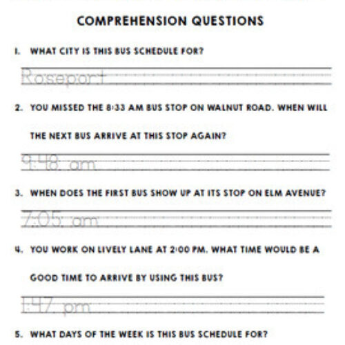 Life Skills - Real World Documents - Reading Comprehension Worksheets ...