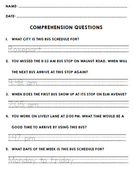 Life Skills - Real World Documents - Reading Comprehension Worksheets ...