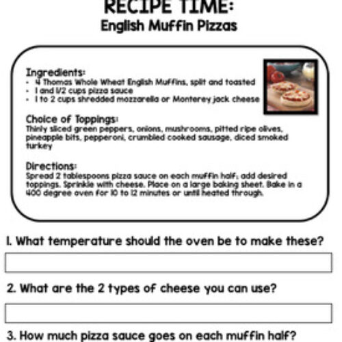 Life Skills - Recipe Comprehension - Cooking - Special Education ...