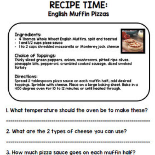 Life Skills - Recipe Comprehension - Cooking - Special Education - Unit ...