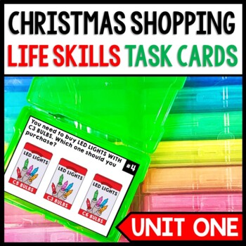 Life Skills - Shopping - Christmas - Task Cards - Special Education ...