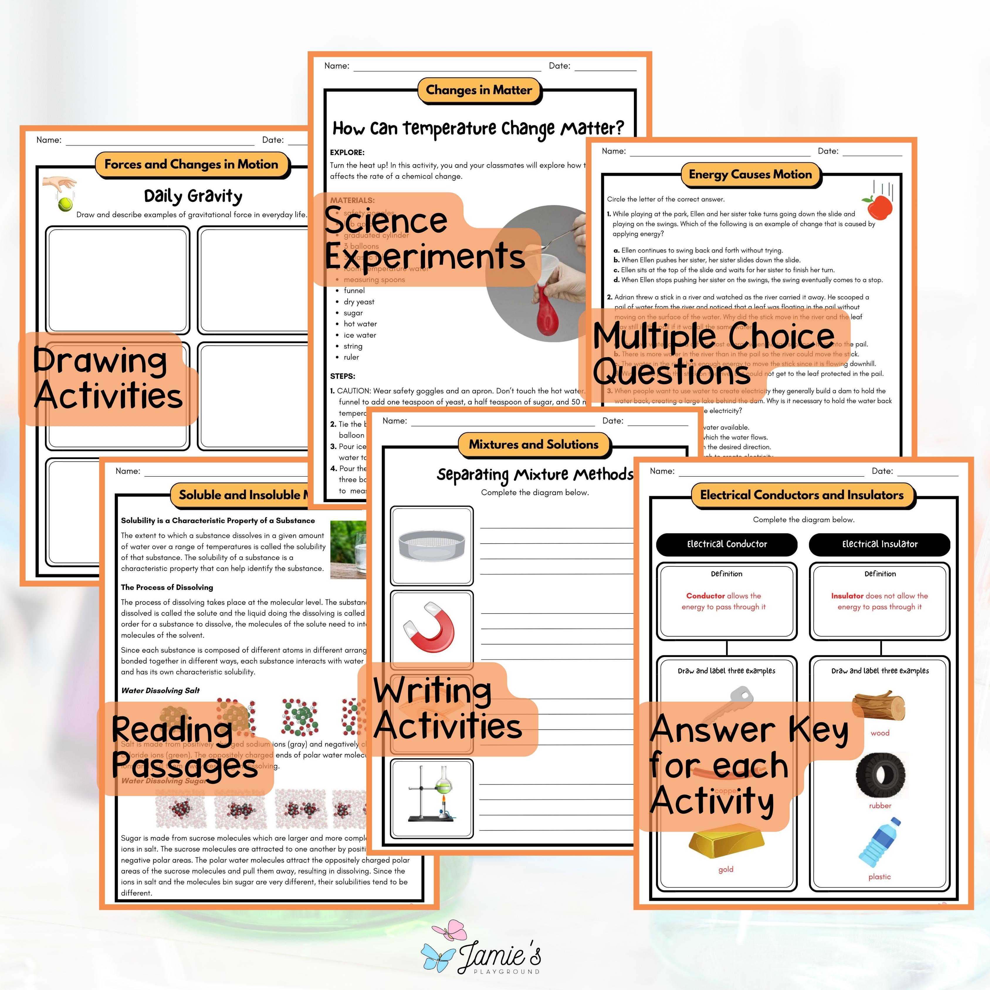 5th Grade Physical Science BUNDLE - NGSS Aligned Activities & Answer ...