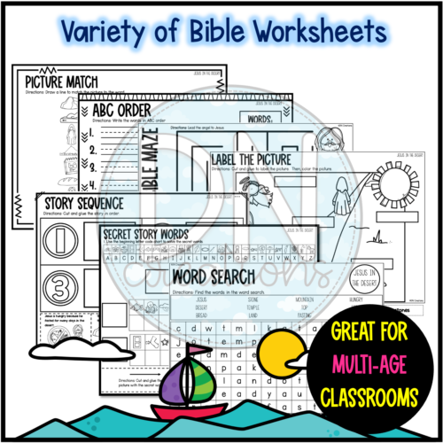 Jesus Tempted in Desert Bible Activities l Stories of Jesus Bible ...