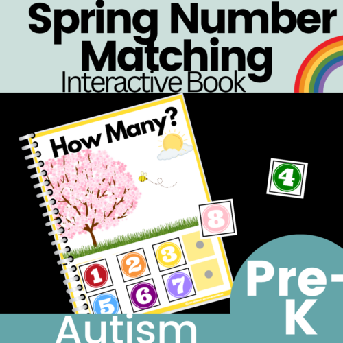 Spring Math Interactive Book for Preschool Match Numbers - Classful