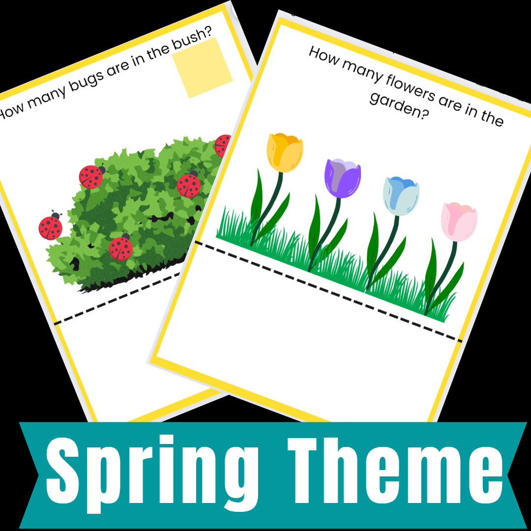 Spring Math Interactive Book for Preschool Match Numbers - Classful