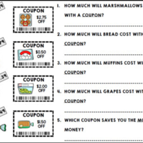Life Skills - Shopping - Coupons - Money - Math - Grocery Store ...