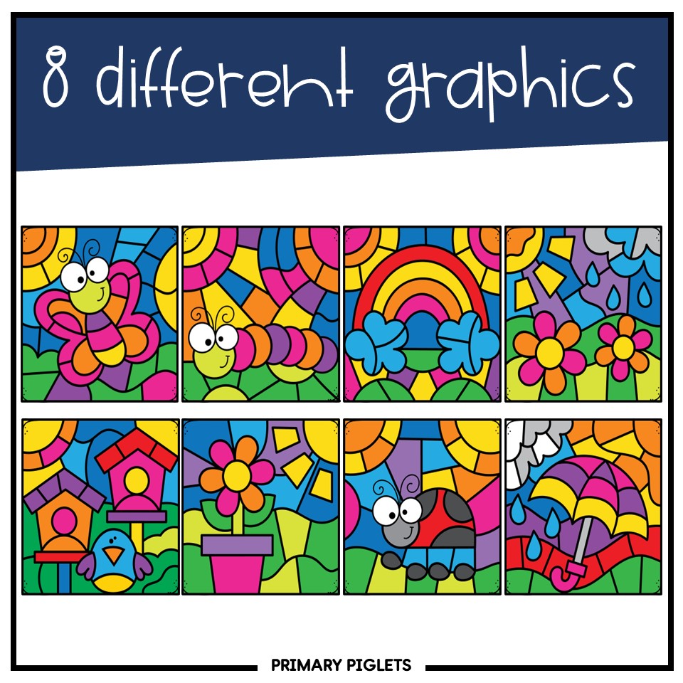 SPRING MATH | SPRING COLOR BY CODE | SPRING COLOR BY NUMBER | FRACTIONS ...