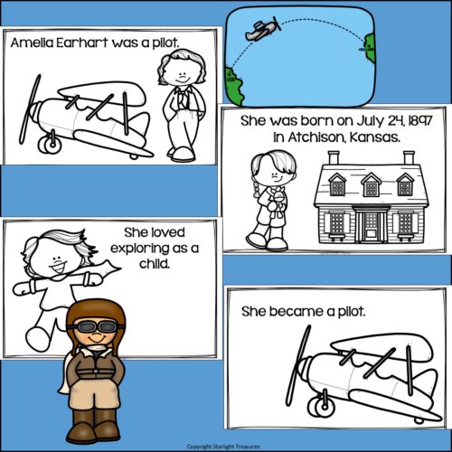 Amelia Earhart Mini Book for Early Readers- Women's History Month ...