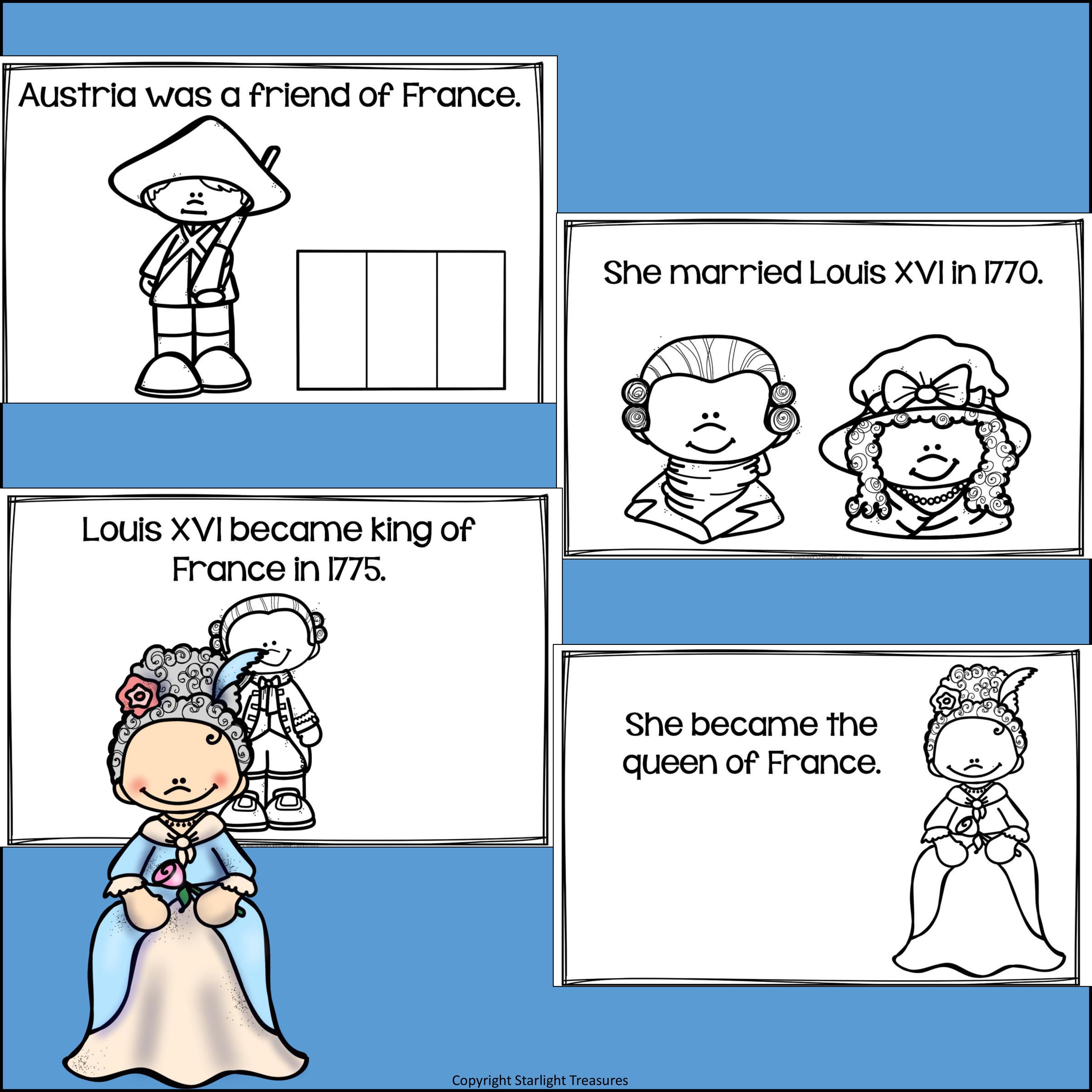 Marie Antoinette Mini Book for Early Readers- Women's History Month ...