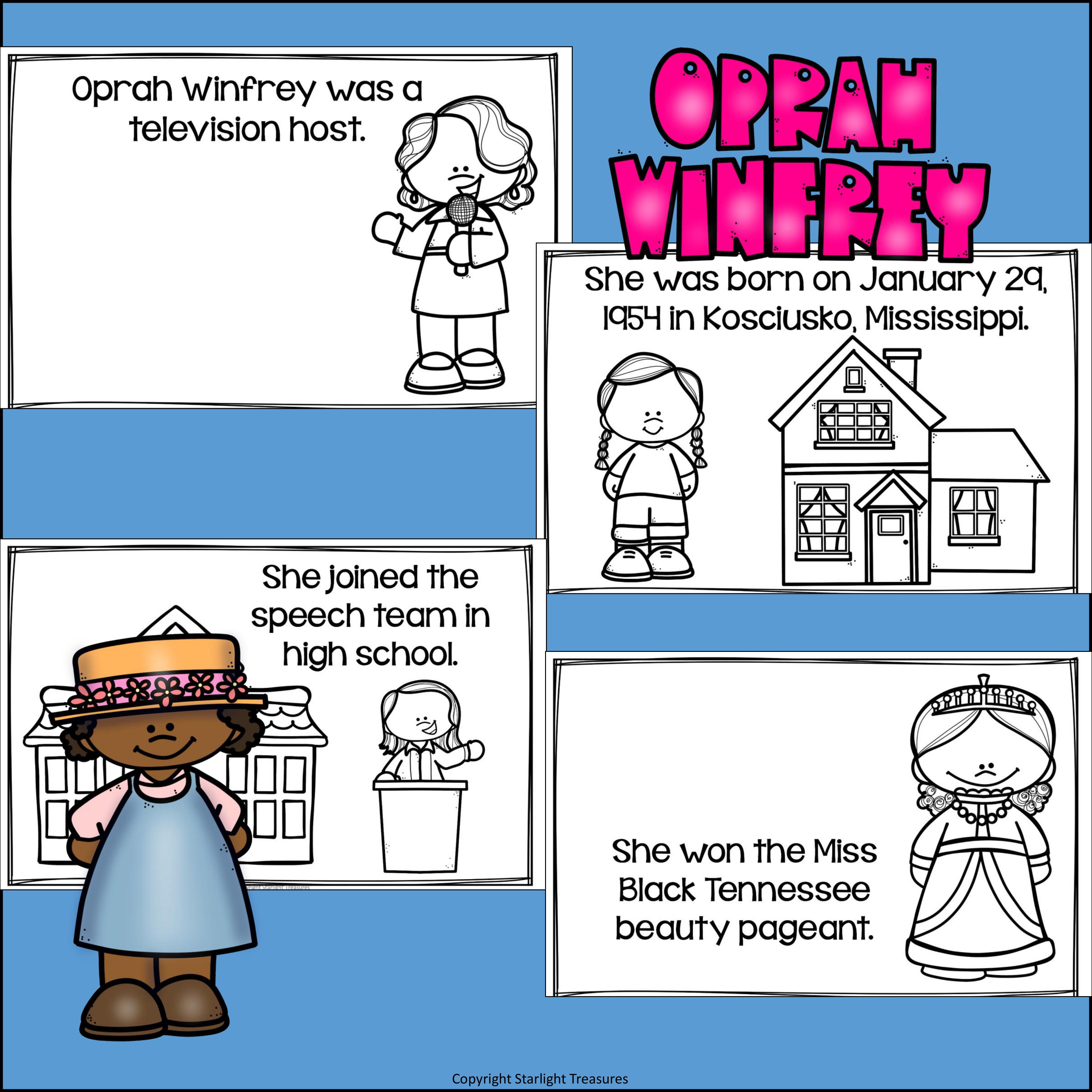 Oprah Winfrey Mini Book for Early Readers- Women's History Month - Classful