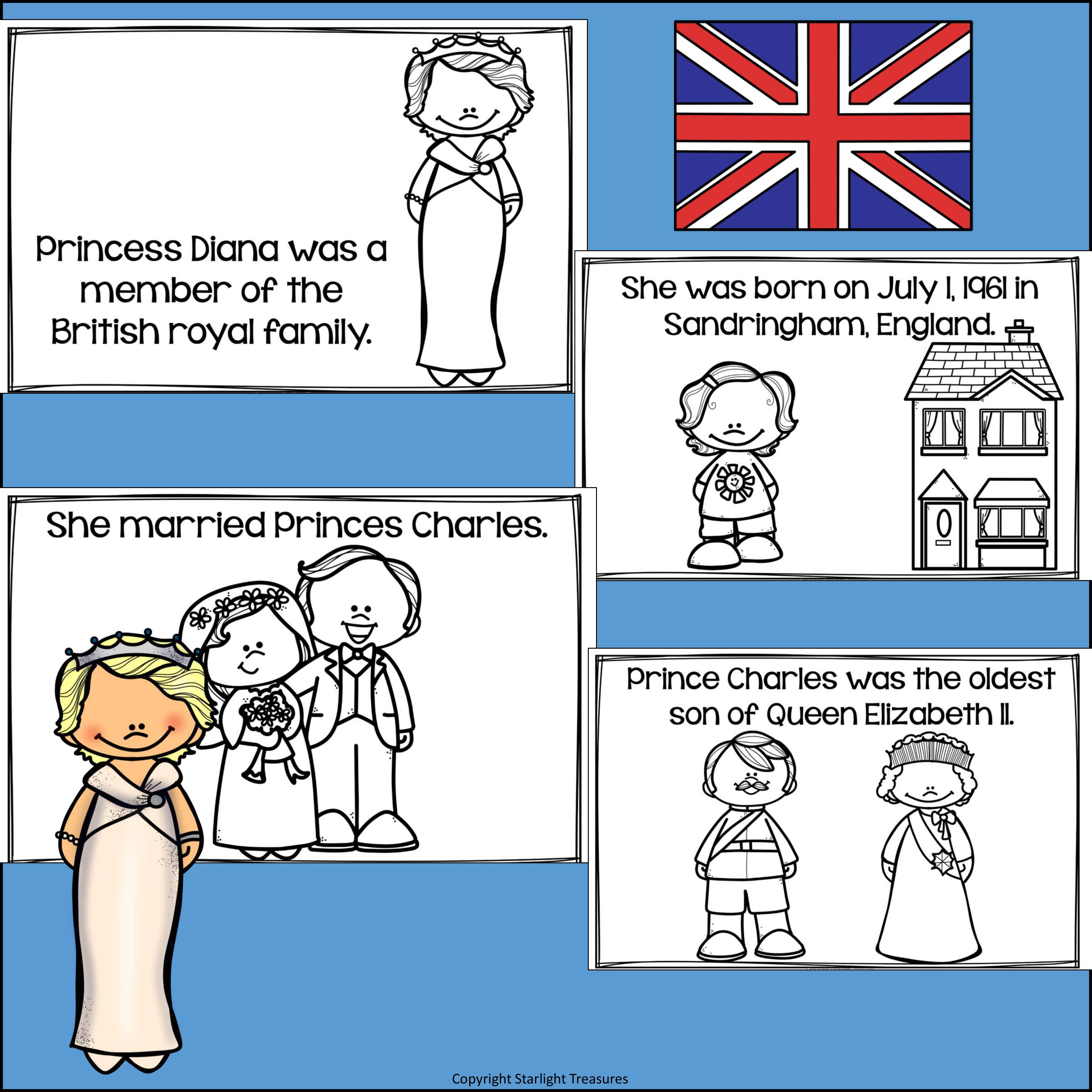 Princess Diana Mini Book for Early Readers- Women's History Month ...