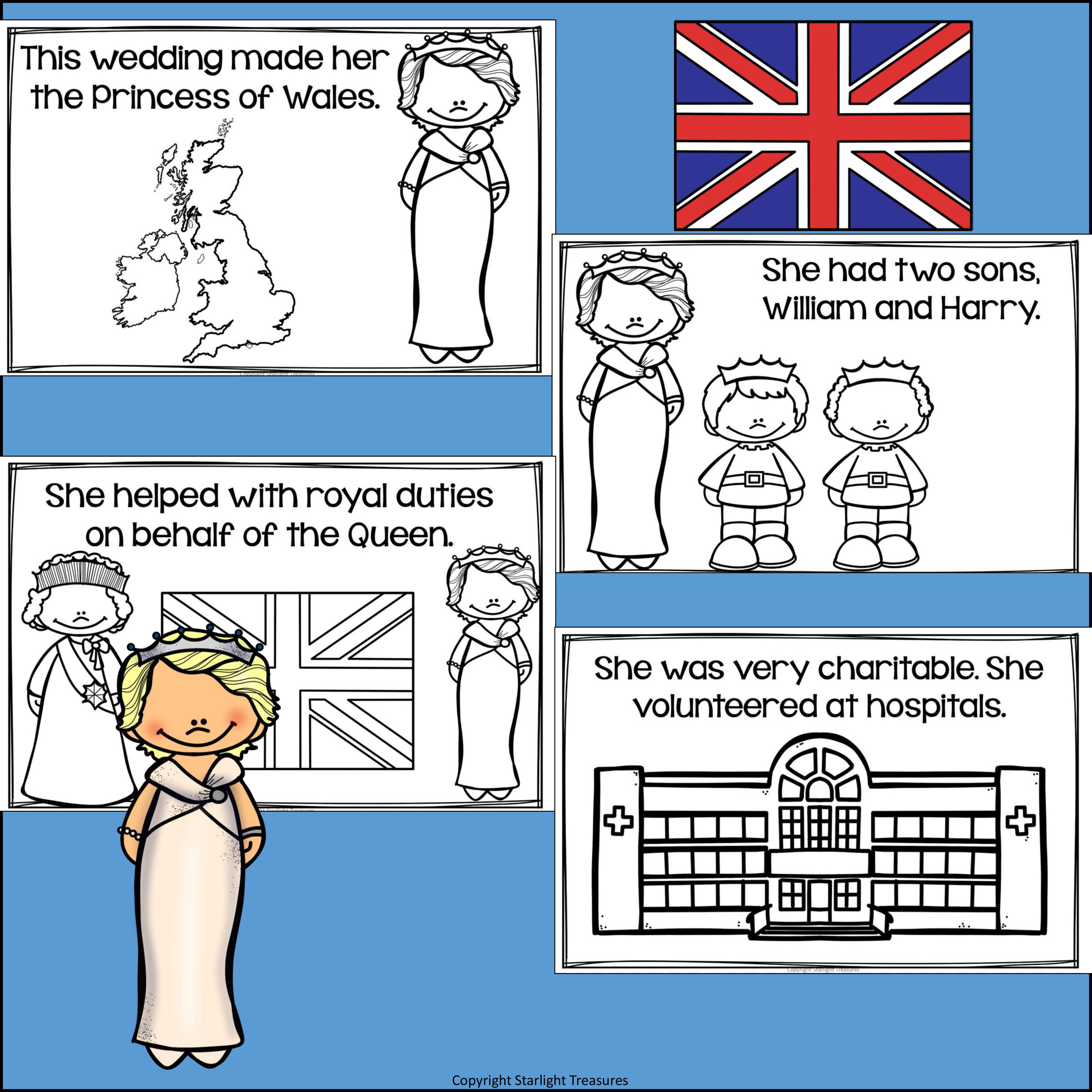 Princess Diana Mini Book for Early Readers- Women's History Month ...