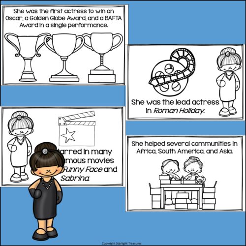 Audrey Hepburn Mini Book for Early Readers- Women's History Month ...