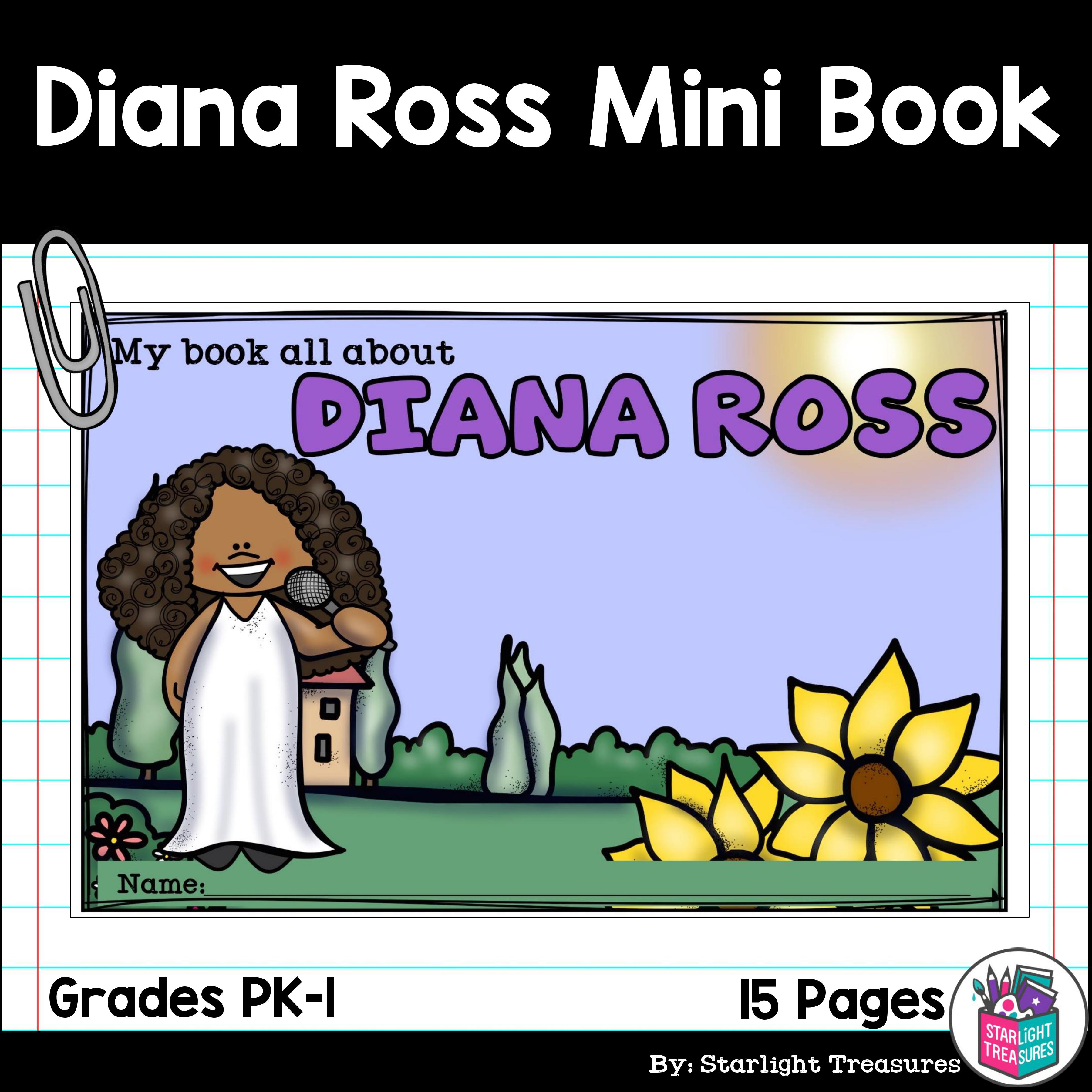 Diana Ross Mini Book for Early Readers- Women's History Month - Classful