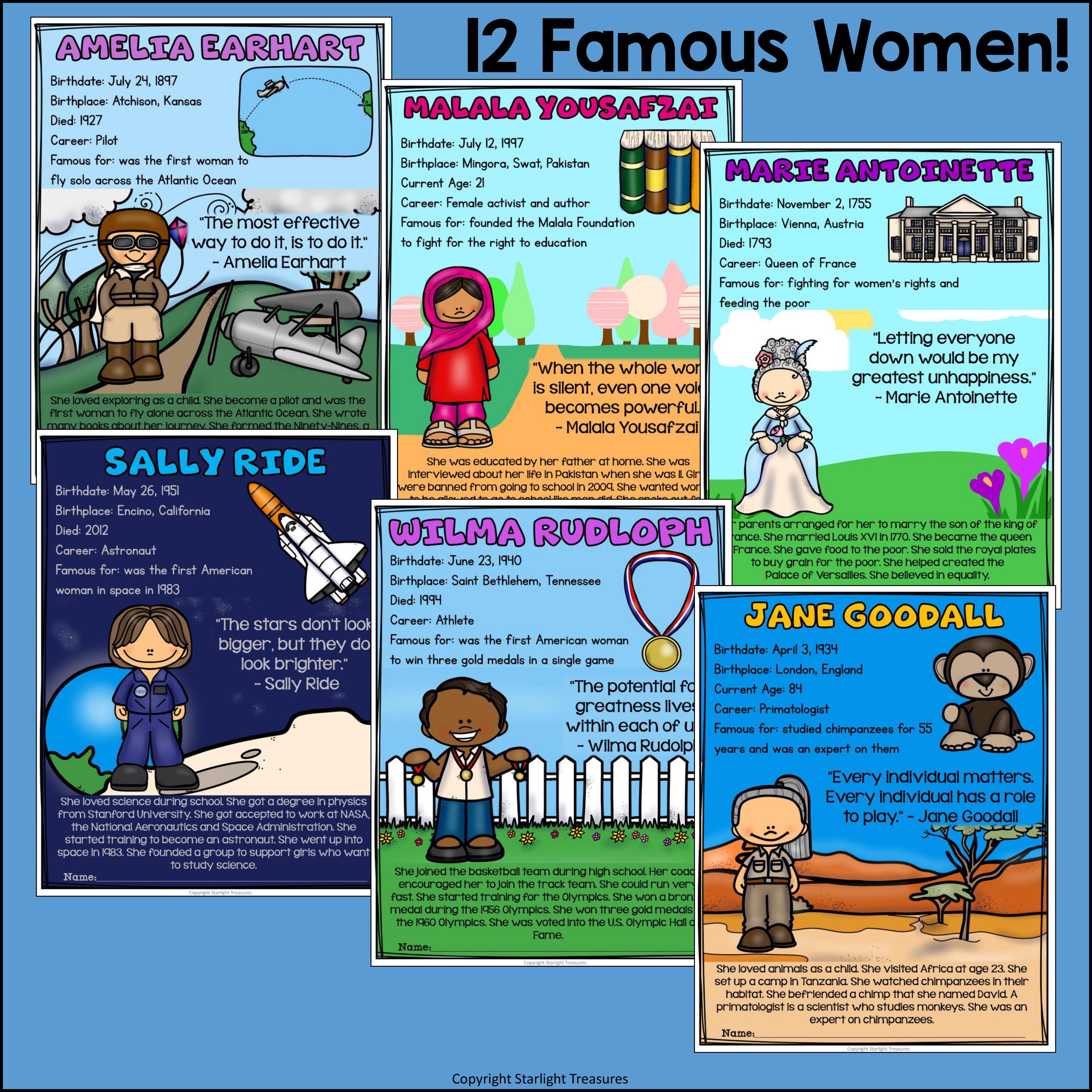 Women's History Month Fact Sheets for Early Readers #1 - Classful