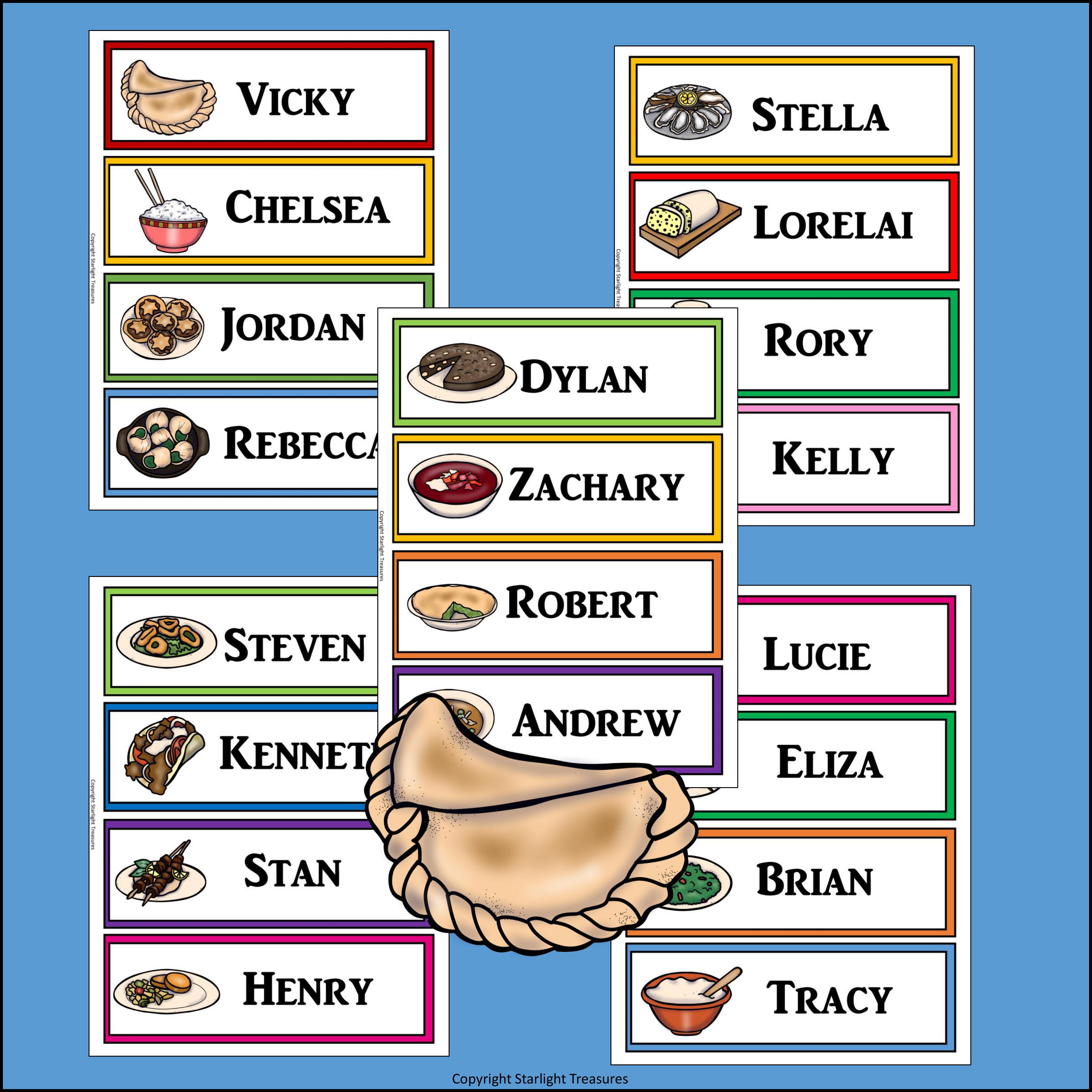 Exotic Foods Desk Name Tags - Editable - Classful