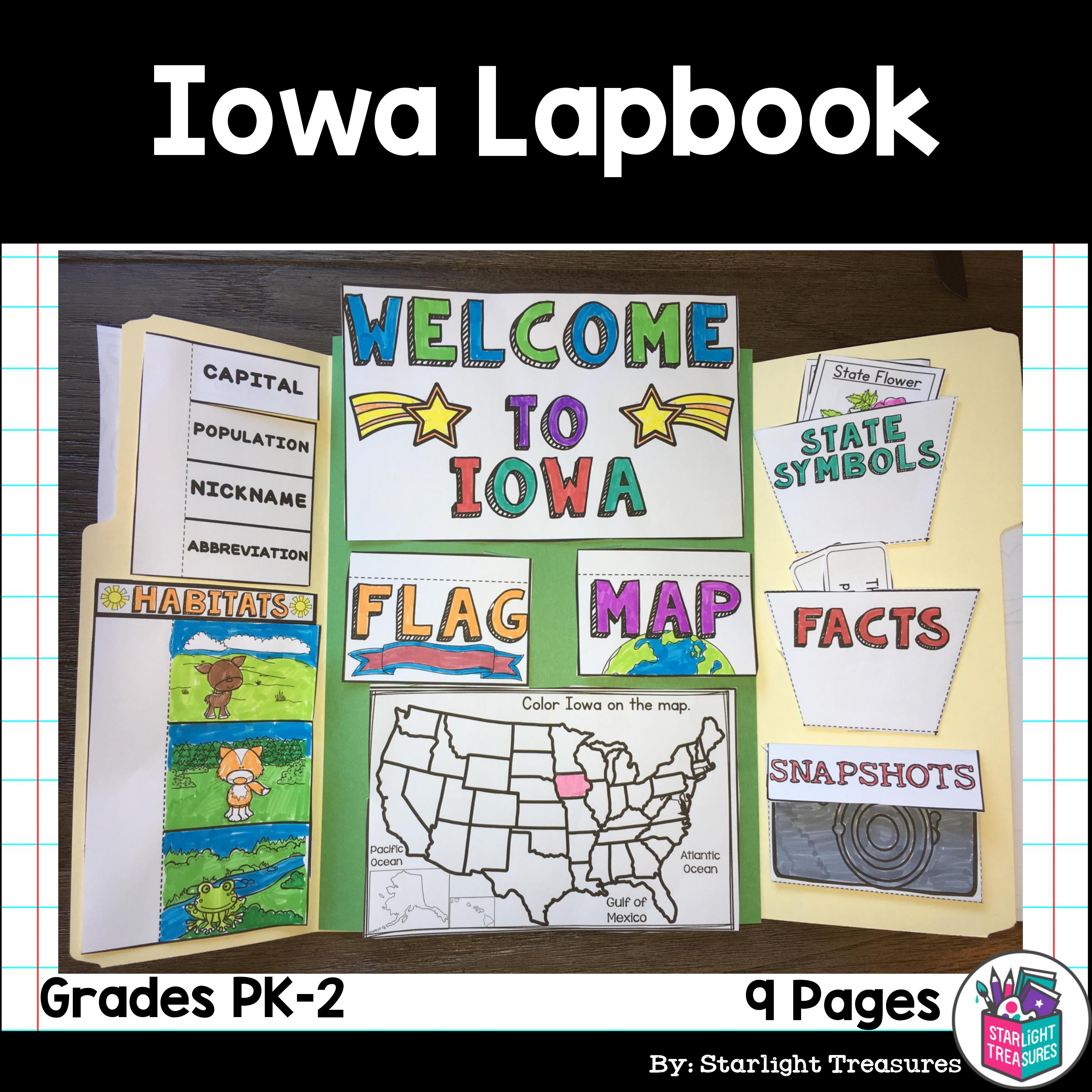 Iowa Lapbook for Early Learners - A State Study - Classful