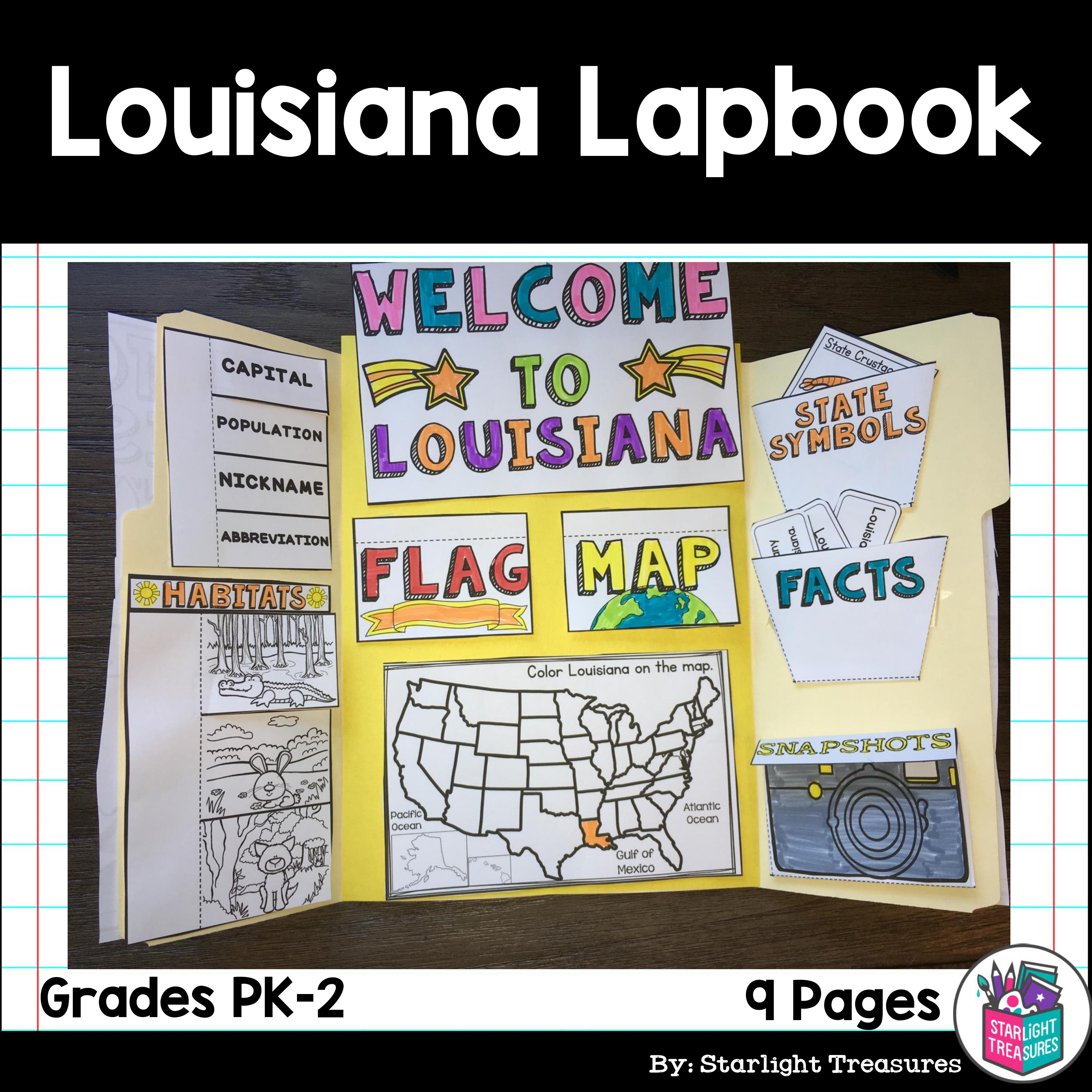 Louisiana Lapbook for Early Learners - A State Study - Classful