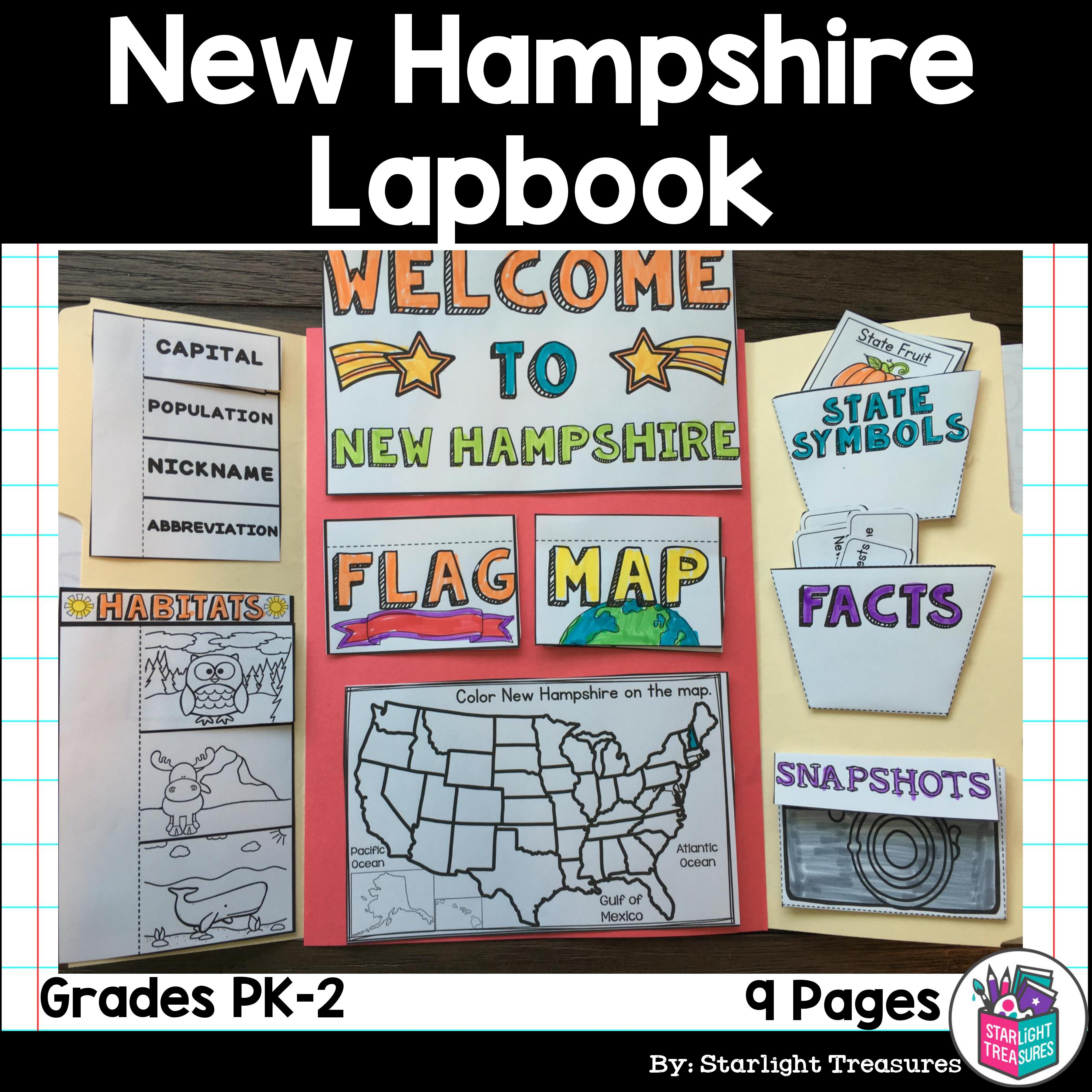 New Hampshire Lapbook for Early Learners - A State Study - Classful