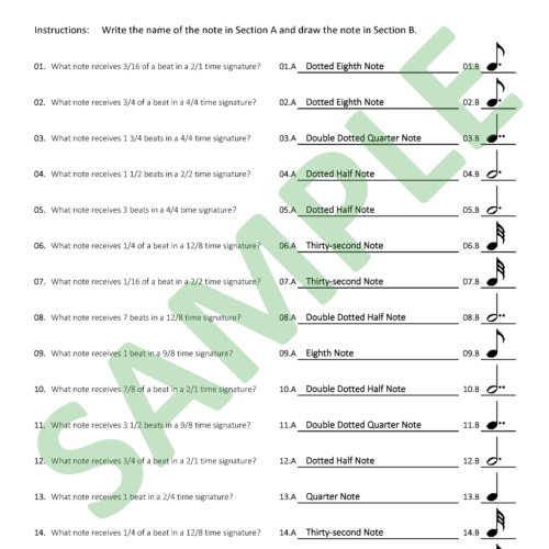 Advanced Worksheet_1.1 - Note Names, Values, and Symbols - Classful
