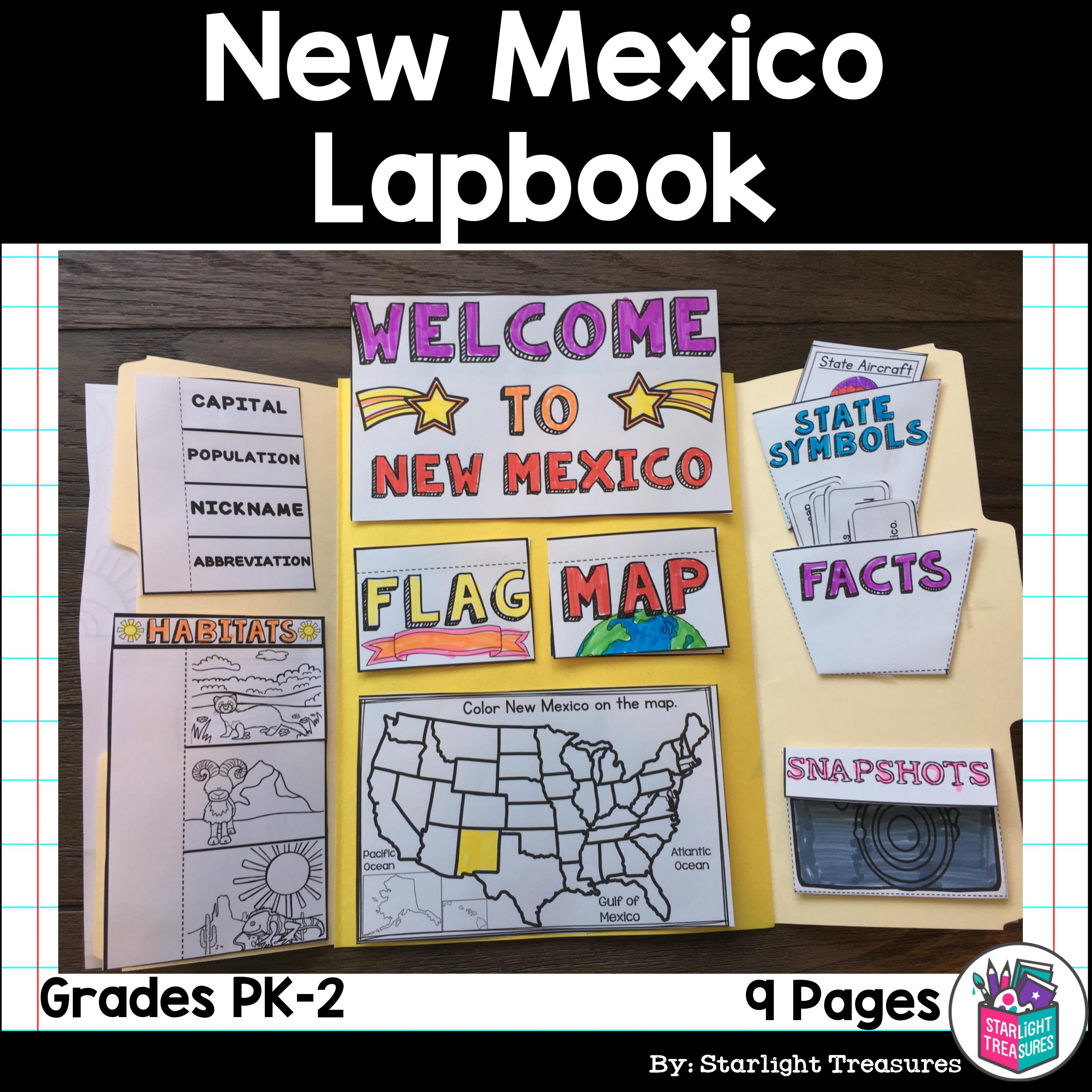 New Mexico Lapbook for Early Learners - A State Study - Classful
