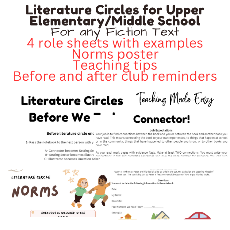 Literature Circle Responses, Roles, and Norms, Guided Reading, Book Clubs