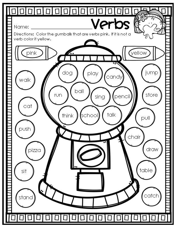 Verbs - No Prep Printables Grade 2 - Classful