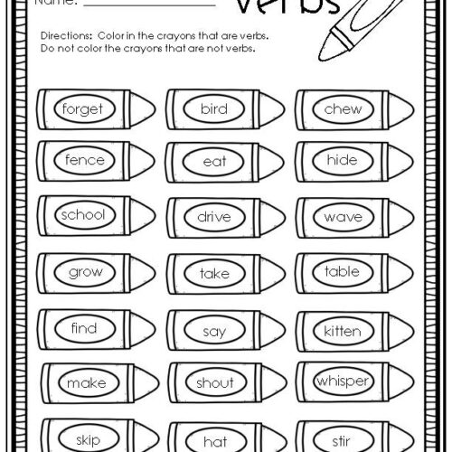 Verbs - No Prep Printables Grade 2 - Classful