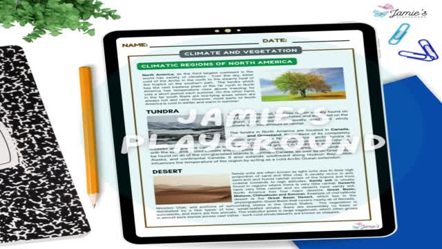 Climate and Vegetation Activity & Answer Key 3rd Grade Social Studies ...