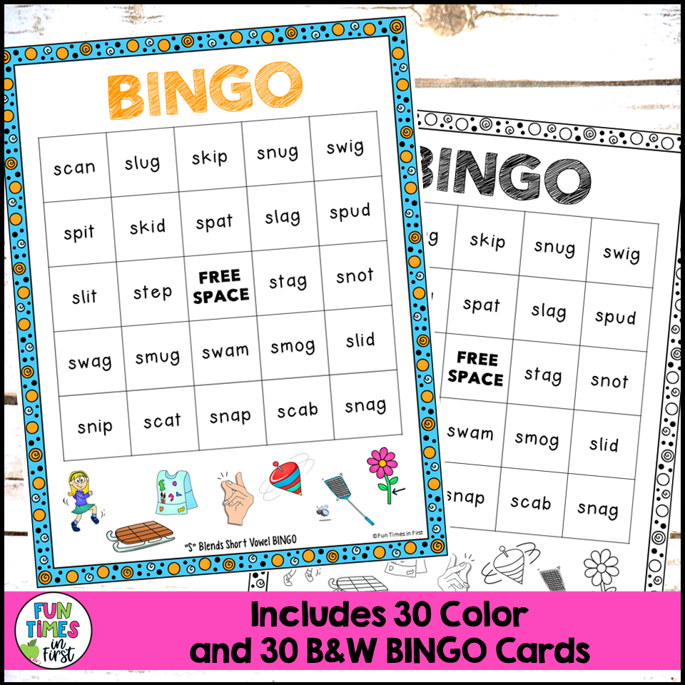 S Blends Short Vowels Bingo Game- No Prep Phonics Games - 1st Grade ... S Blends Short Vowels Bingo Game- No Prep Phonics Games - 1st Grade ...
