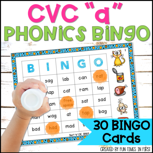 Short a CVC Short Vowel Game- No Prep Phonics Games - 1st Grade Phonics ...