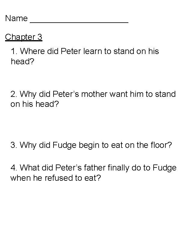 TALES OF A 4TH GRADE NOTHING BY JUDY BLUME READING COMPREHENSION UNIT ...