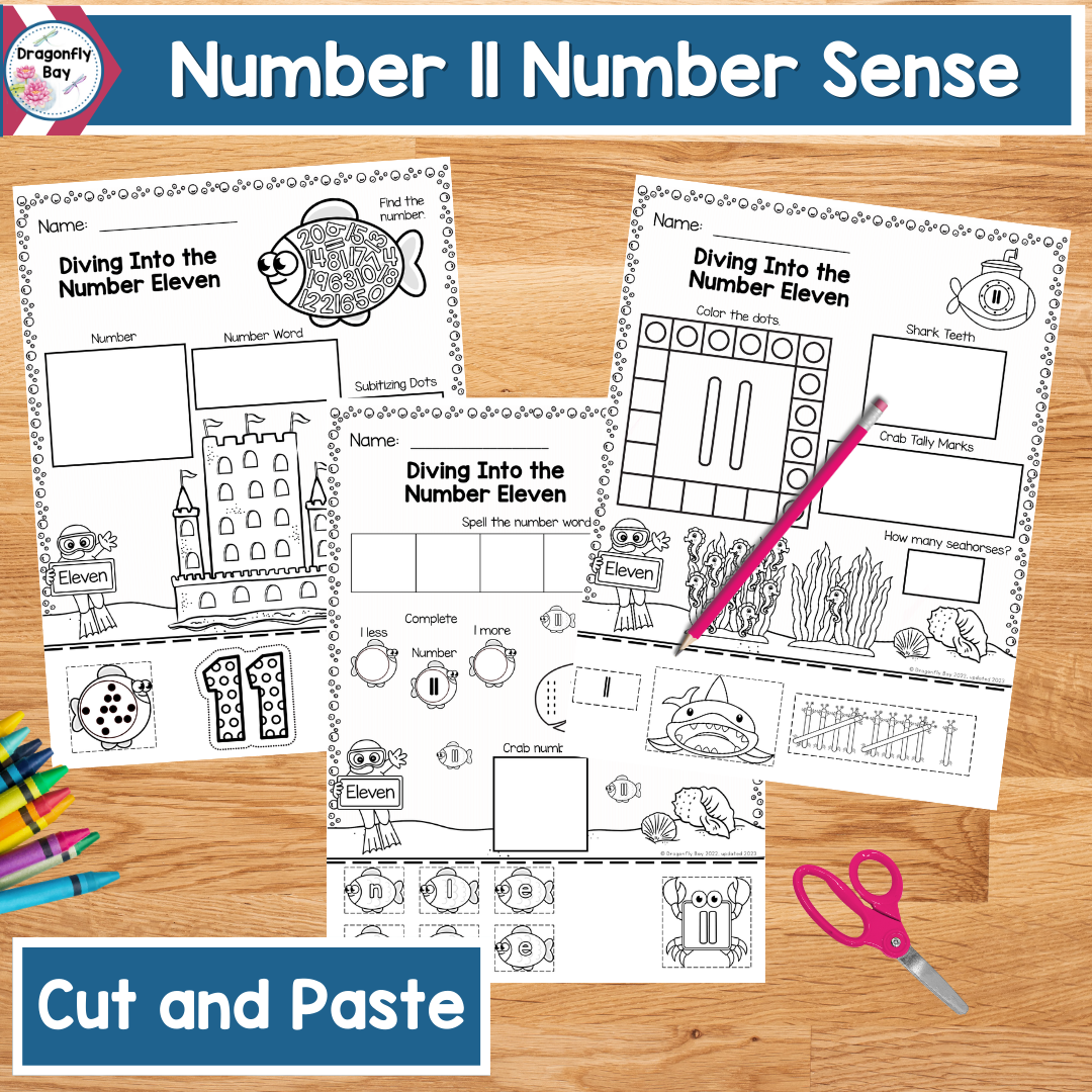 Number 11 Number Sense Worksheets Color by Codes and Center Activities ...
