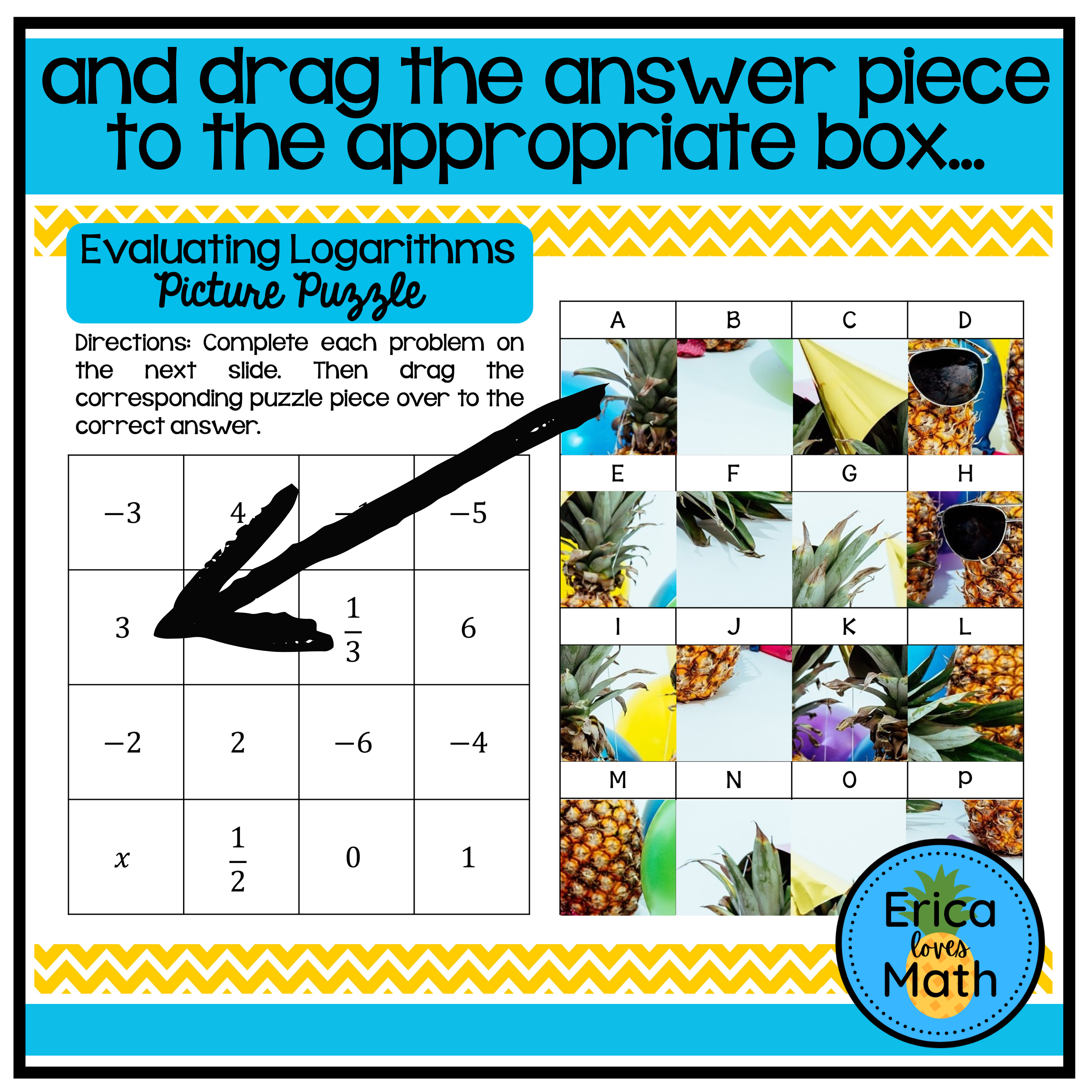 Evaluating Logarithms Digital Activity Picture Puzzle - Classful