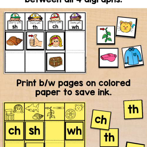 Beginning Digraphs sh th ch wh Sorts Sorting Activities Mazes & Hunts ...