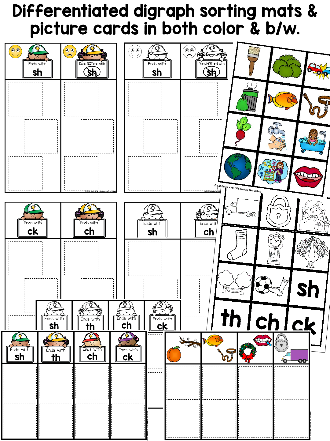 Ending Digraphs sh th ch ck Activities (Sorting Mazes Digraph Hunts ...