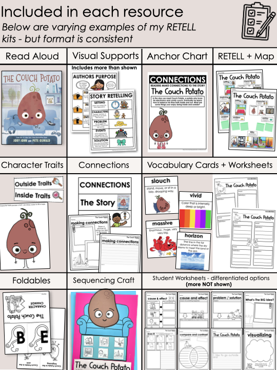 The Couch Potato Read Aloud | RETELL + Sequencing Craft | Reading ...