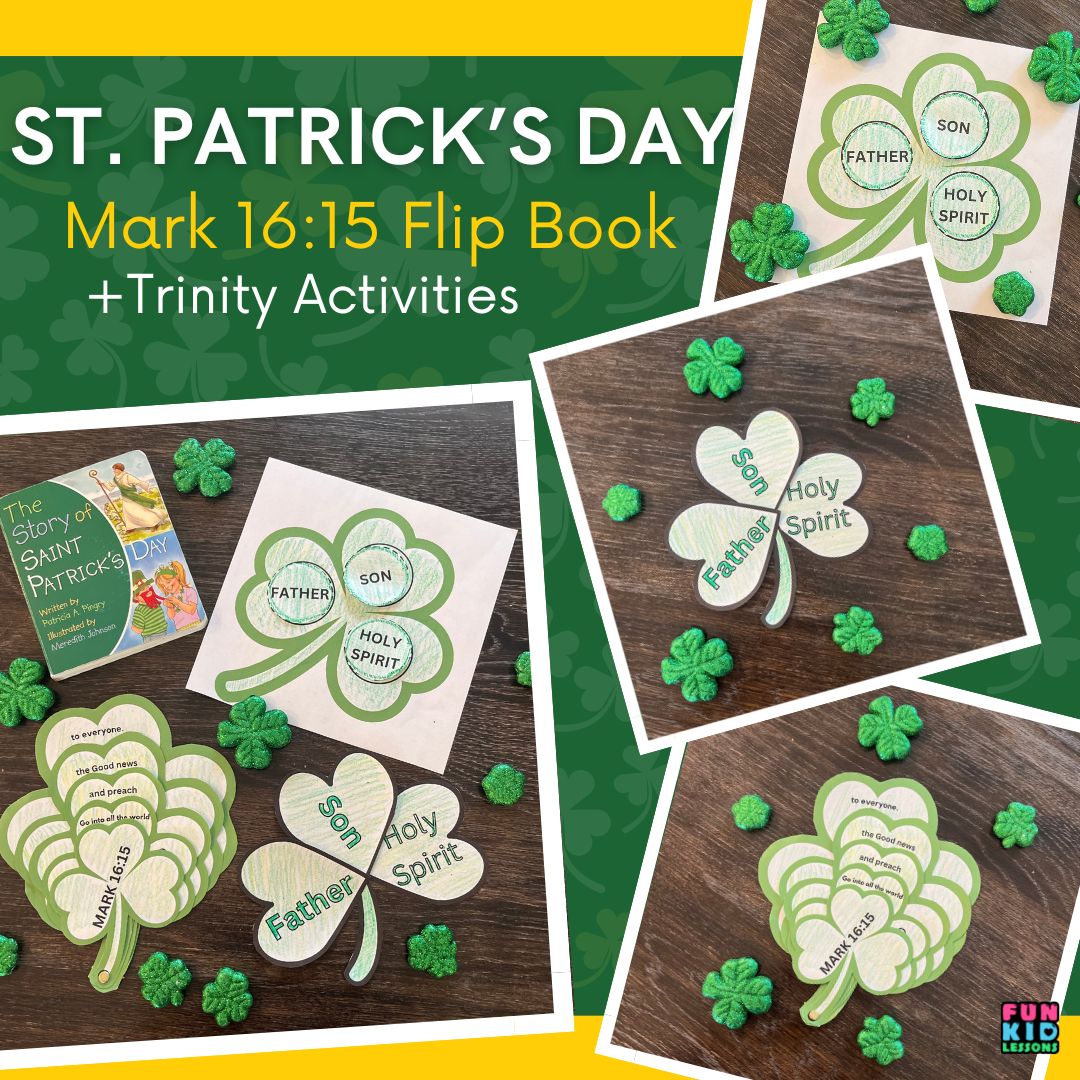 St. Patrick's Day - Mark 16-15 shamrock flip book and Trinity ...