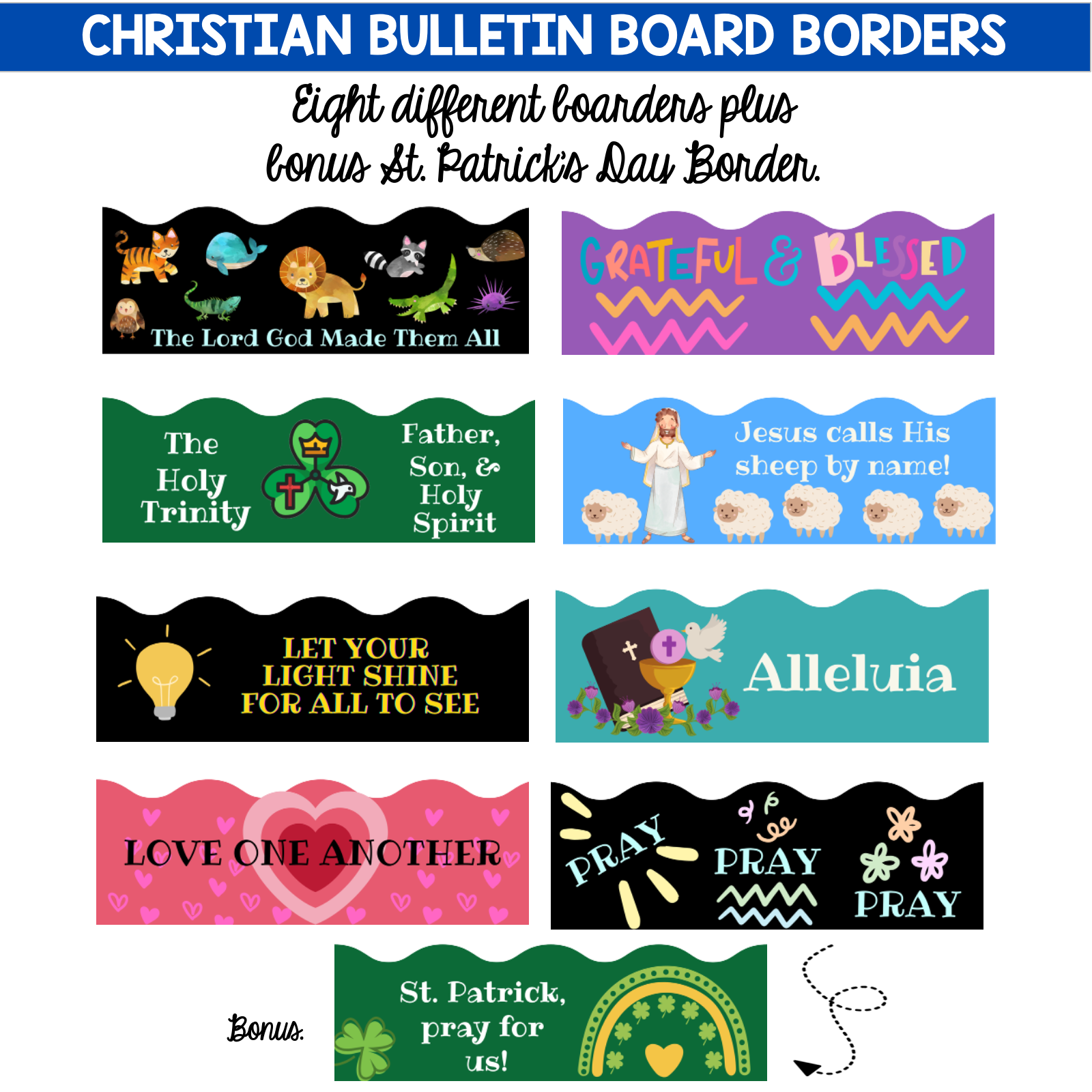 Christian Bulletin Board Borders Set 2 - Classful