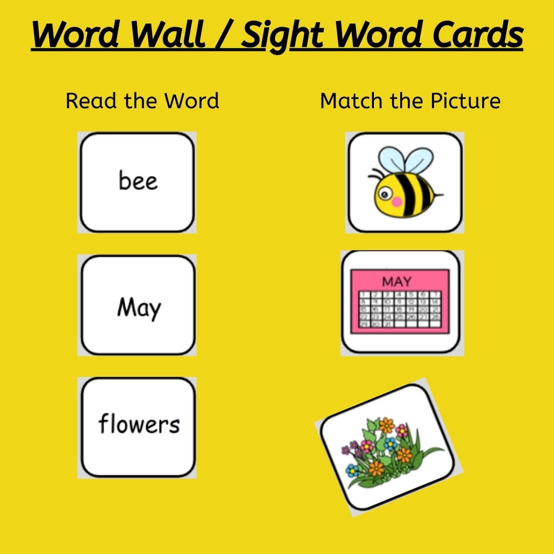 Spring Functional Vocabulary / Sight Word Life Skills Worksheets w/Task ...