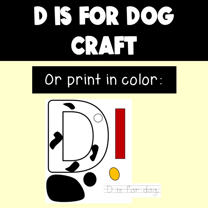 Letter D Craft - D is for Dog Printable Alphabet Beginning Sound ...