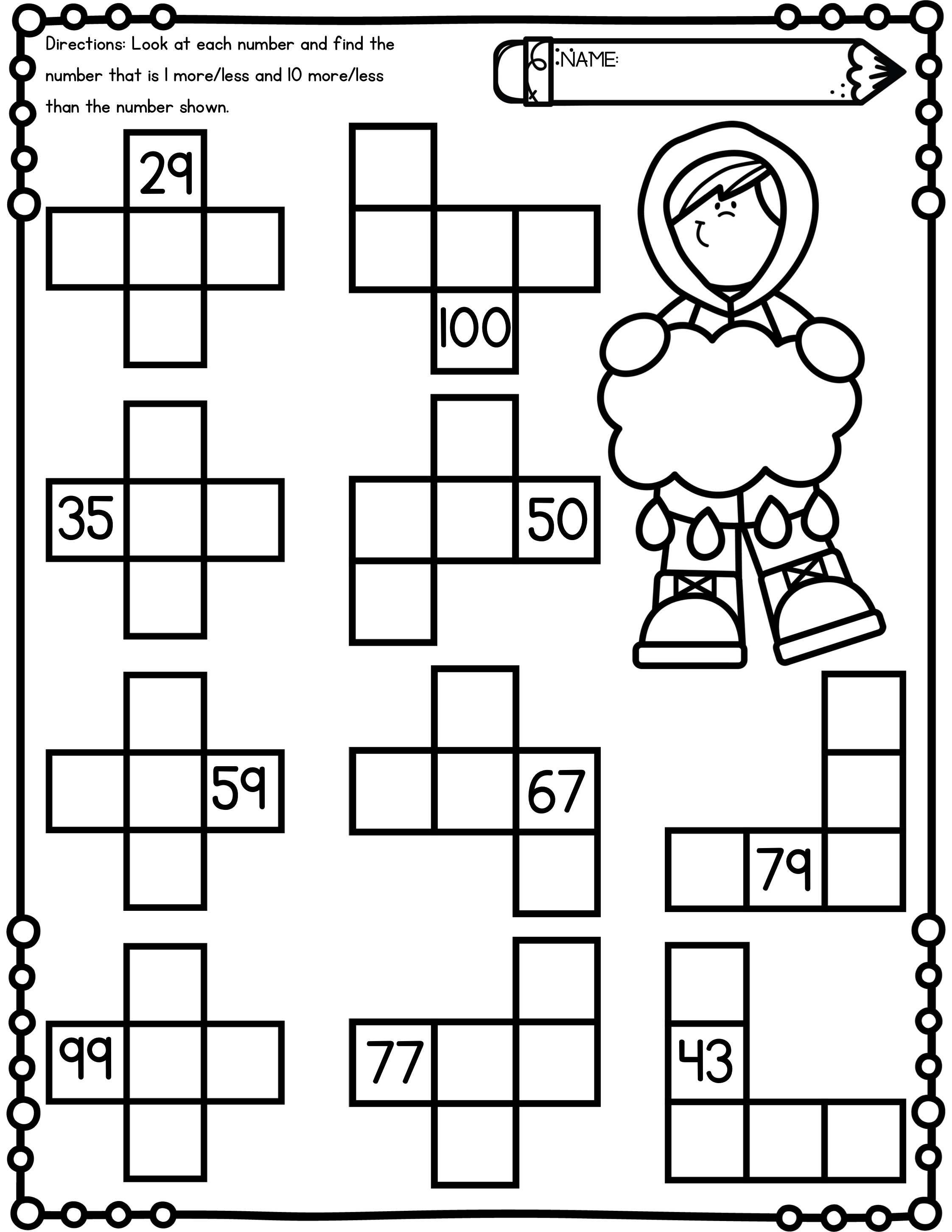 Numbers to 120 Math Puzzles - Adding Ten More & Ten Less - Classful